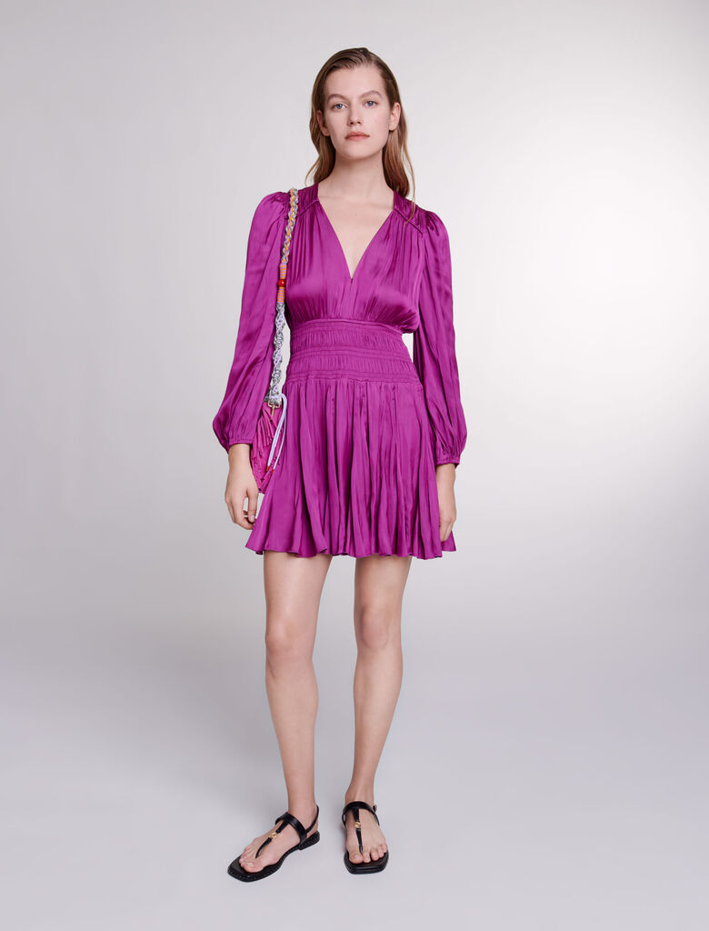 Shop Short Satin-Look Dress for women Online in Saudi Arabia – Maje KSA